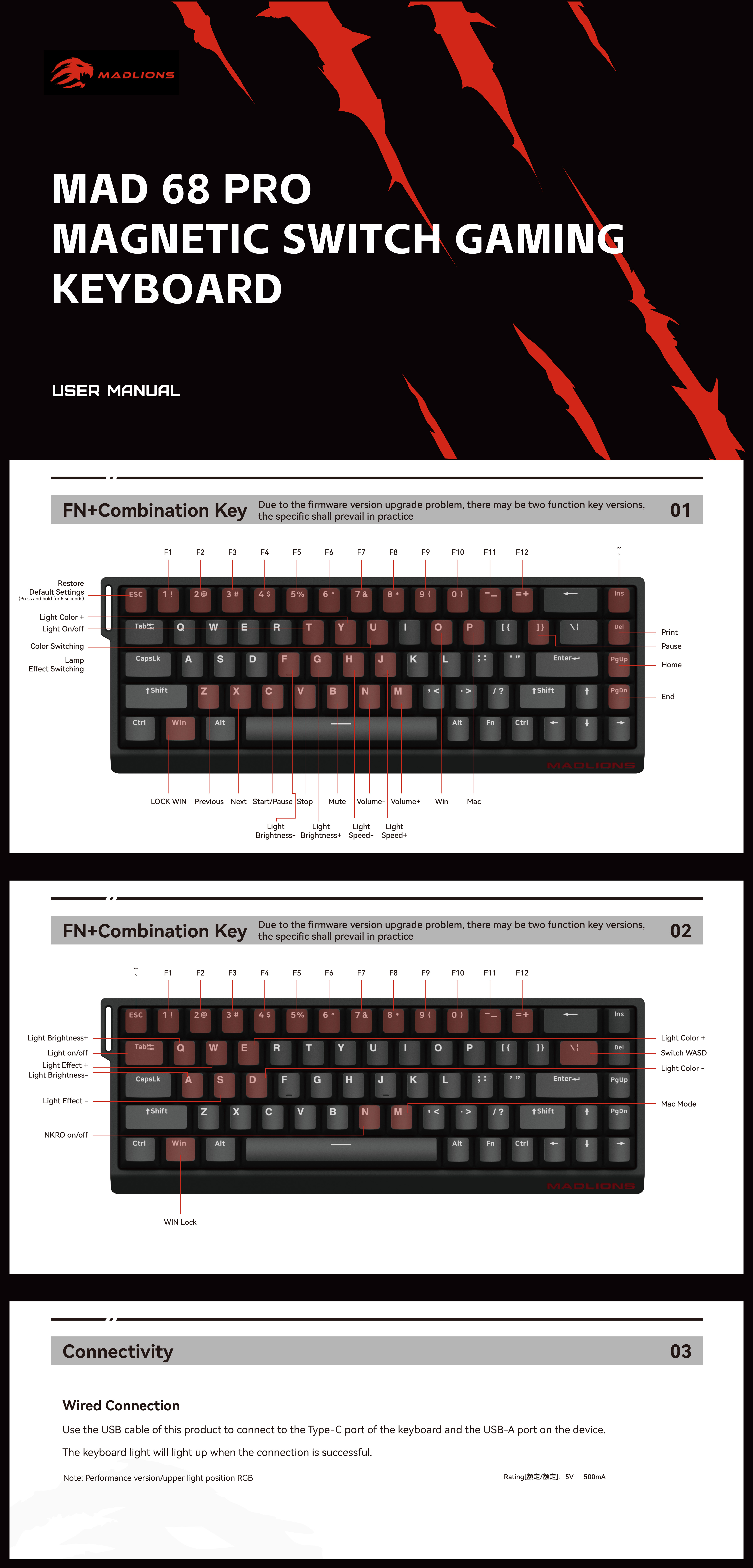 MAD 68 Pro Product Instruction Manual - MadlionsKeyboard